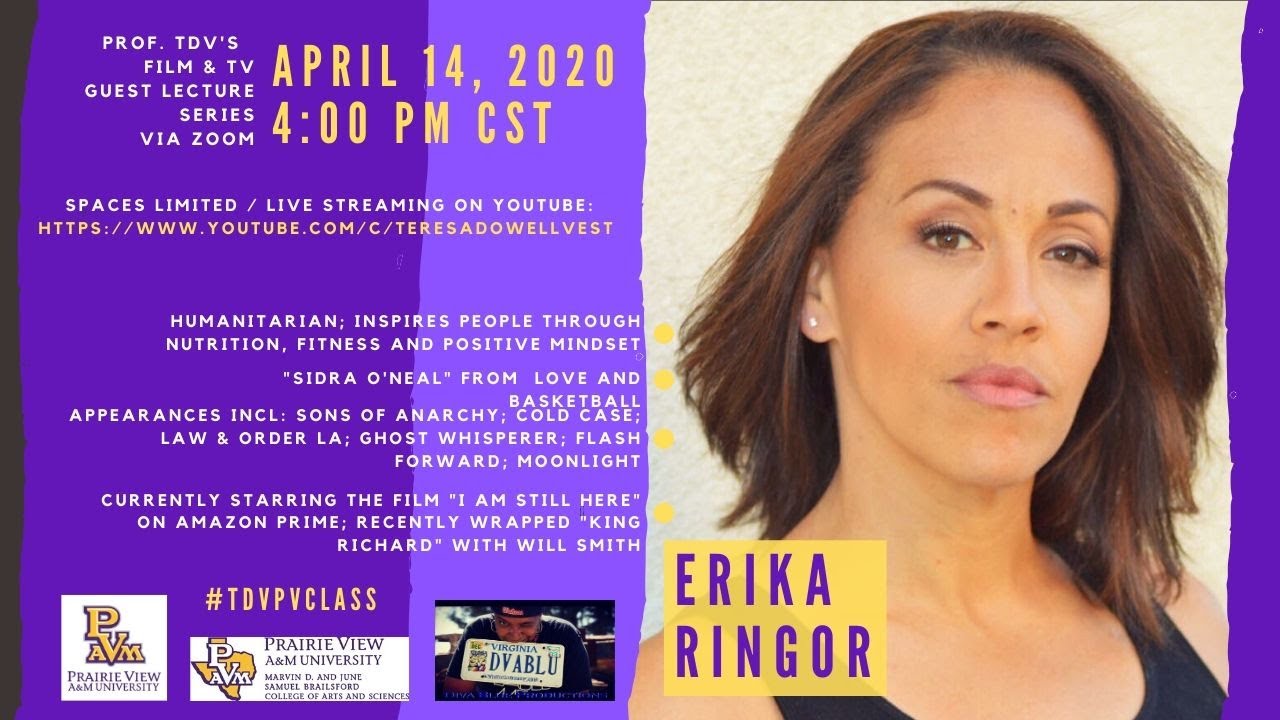 Prof. TDV's Film & TV Guest Lecture Series: Erika Ringor - YouTube