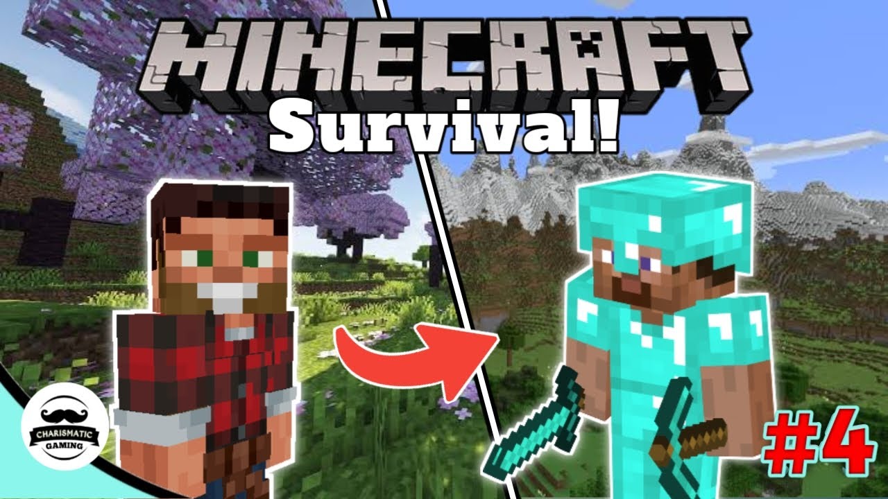 CRAFTING Full DIAMOND ARMOR! & MOVING VILLAGERS!! | Minecraft 1.20 ...