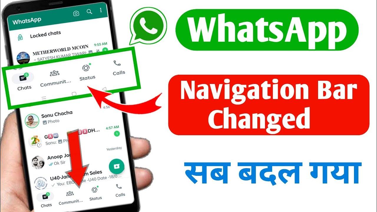WhatsApp New Design Update | WhatsApp Bottom Navigation Bar Update ...