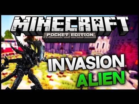 MINECRAFT PE | ALIEN INVASION |MODDED MAP | ADVENTURE MAP | - YouTube