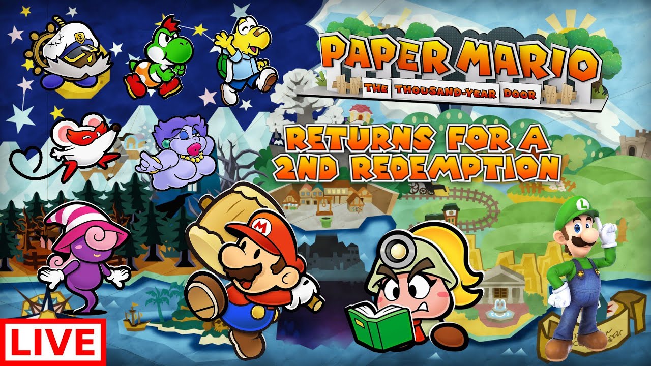 Paper Mario The Thousand Year Door Remake Live Stream Part 6 Train Ride ...