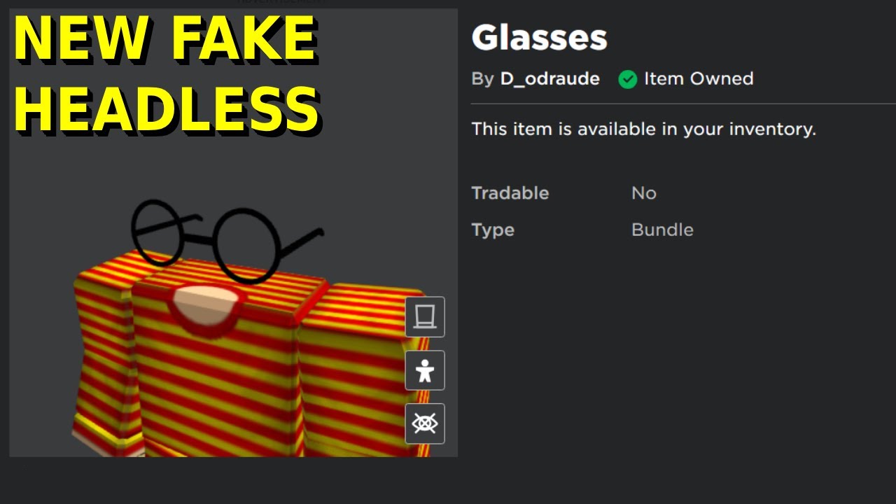 New Fake Headless Bundle For Free In Roblox Youtube