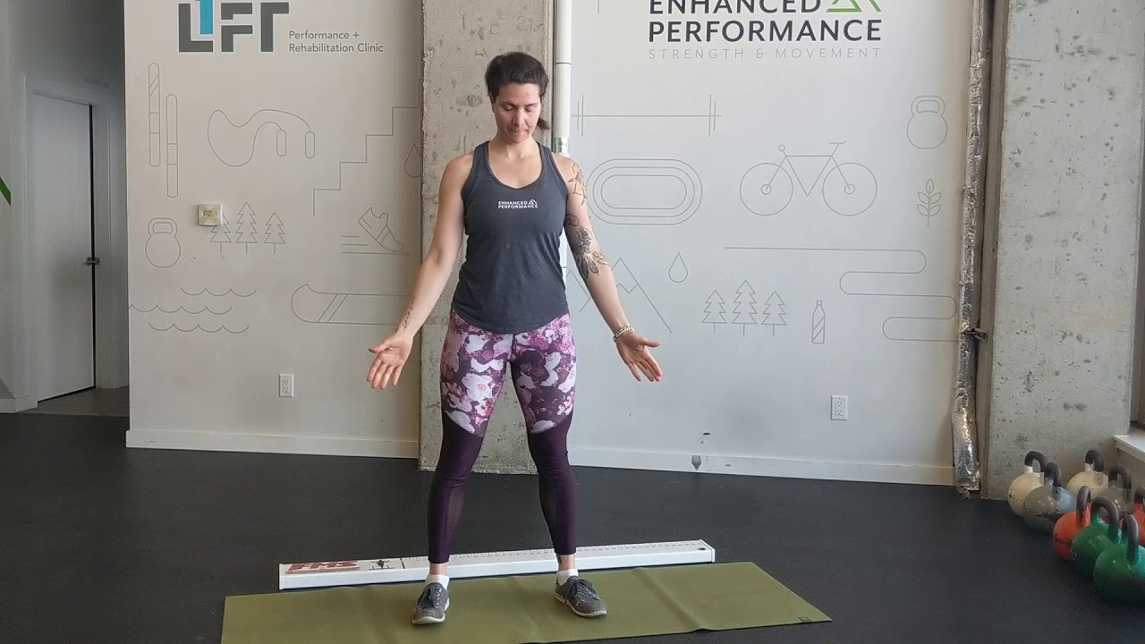 Hamstring stretch to corkscrew squat - YouTube