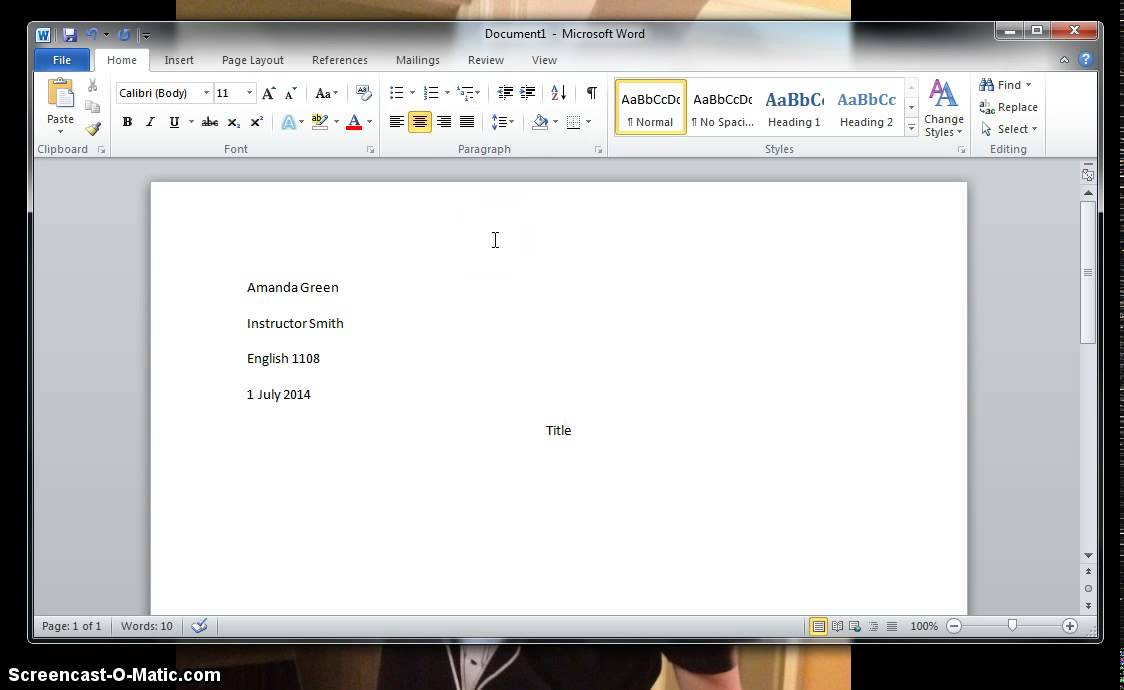 MLA first page - YouTube