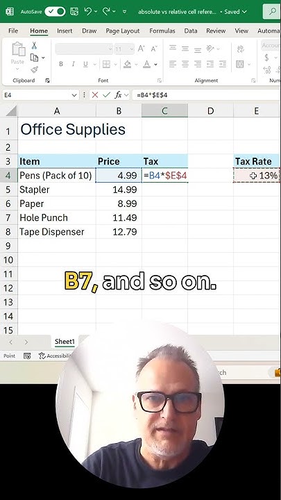 Relative vs Absolute Cell References in Microsoft Excel - YouTube