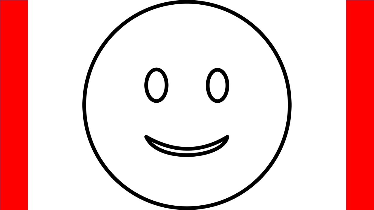 How to draw Slightly Smiling Face Emoji - Step by Step Drawing - YouTube
