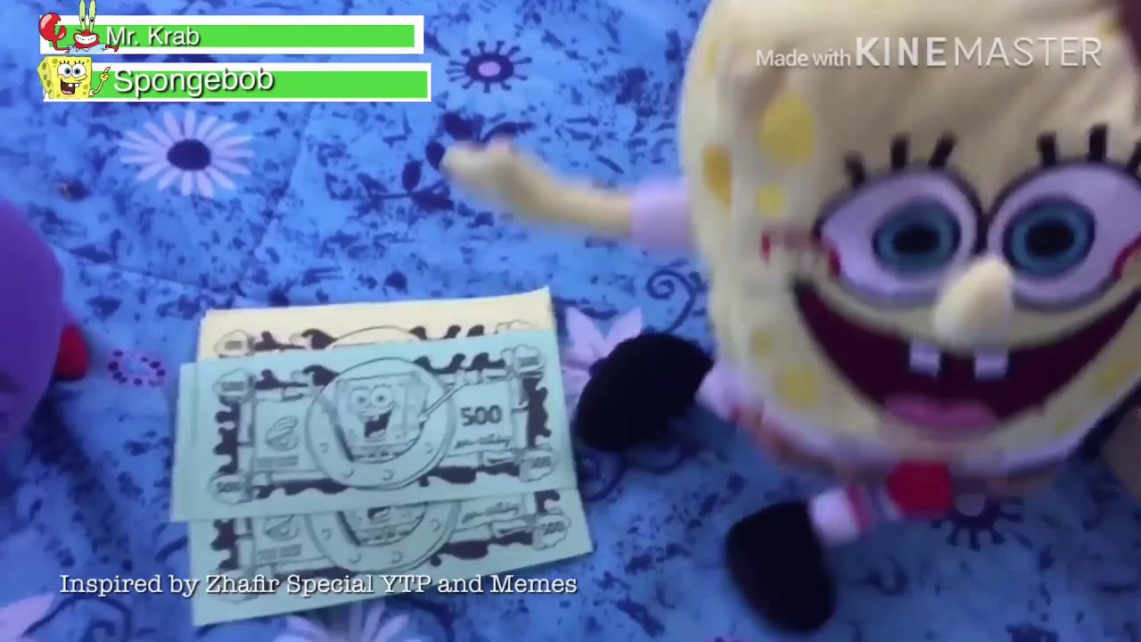 Spongebob & Mr. Krabs vs. The Health Inspector with Healthbars - YouTube