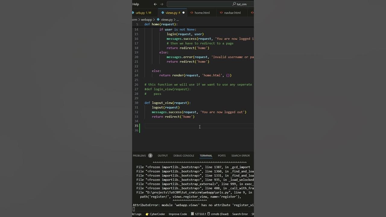 Django Real-World Project Tutorial: Build Step-by-Step | Registration | S-8-1 #django #fullstack ...