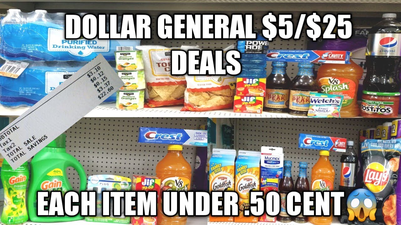 DOLLAR GENERAL $5/$25 DEALS| EACH ITEM UNDER .50CENT😱 - YouTube