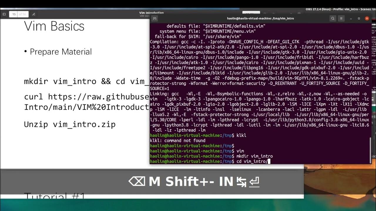 Vi (vim, gvim) Tutorial - YouTube