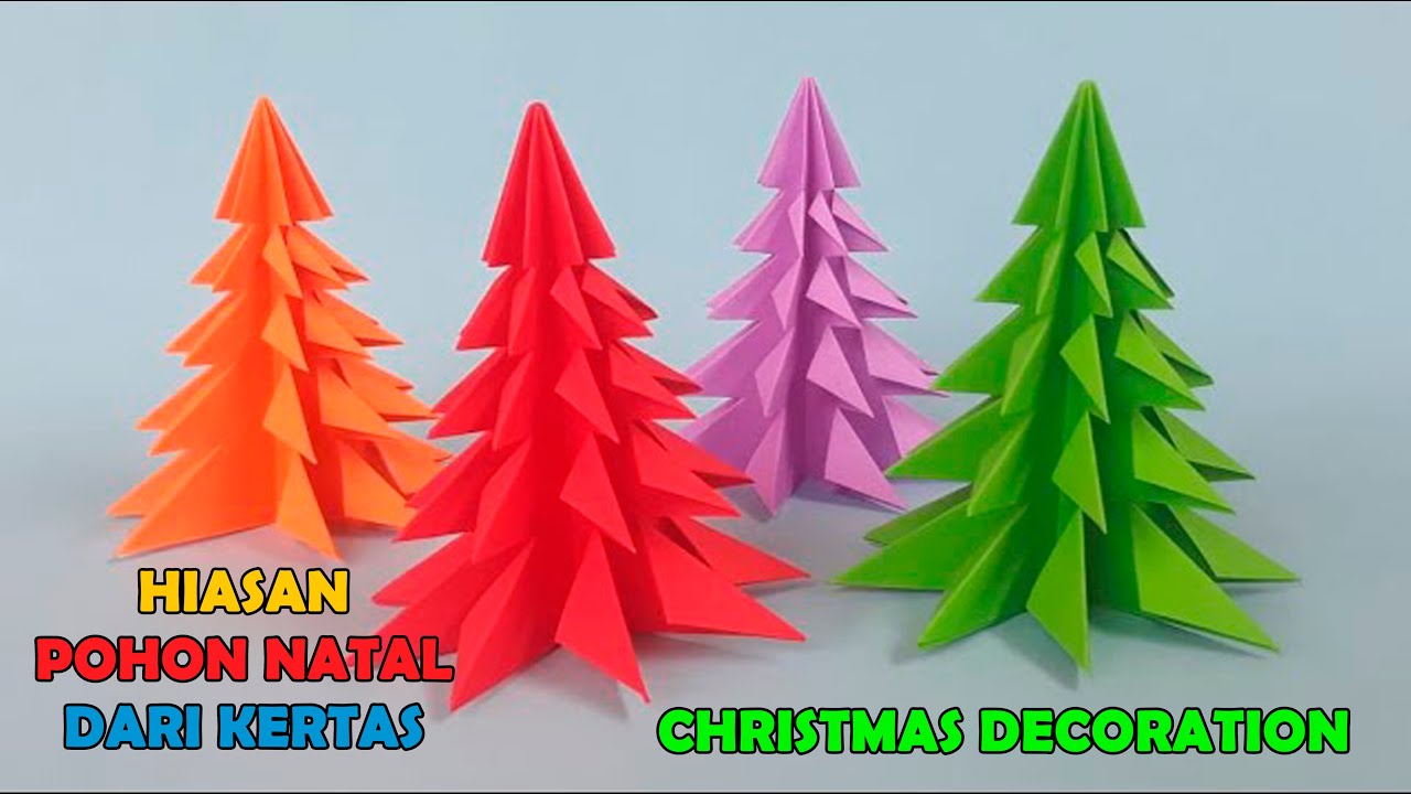 Cara membuat Pohon Natal Kertas 🌲 || Pohon Natal DIY || Seni dan ...