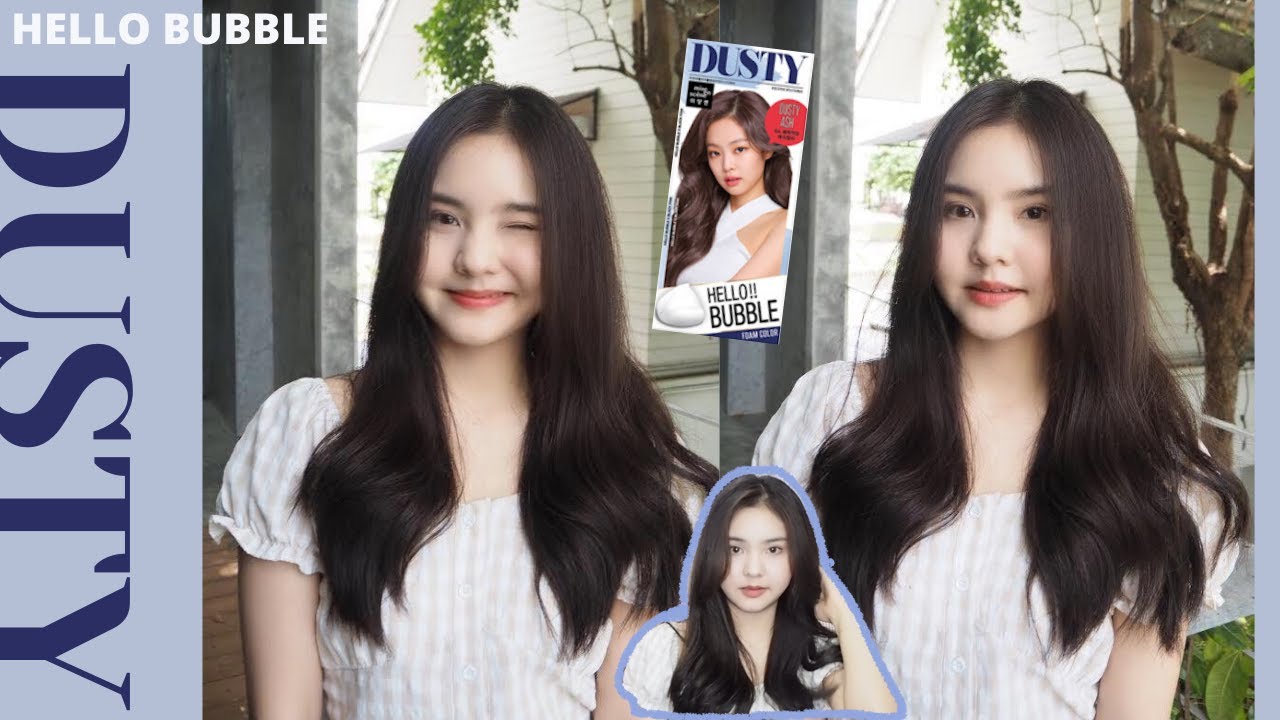 REVIEW โฟมย้อมผม Hello Bubble สี DUSTY แบบเจนนี่ Blackpink 🦋🖤 - YouTube