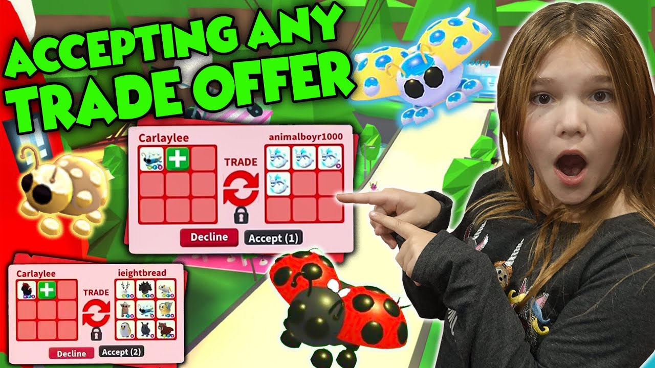 Accepting ALL Trade Offers For Neon Diamond Ladybug In Adopt Me! - YouTube