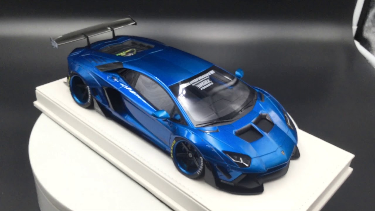 JUC 1:18 LB works 2.0 Aventador resin car model (Metallic Blue Normal ...