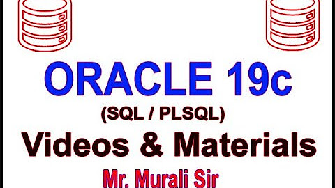 Oracle 12c(SQL/PLSQL) Videos and Materials by Murali Sir - YouTube