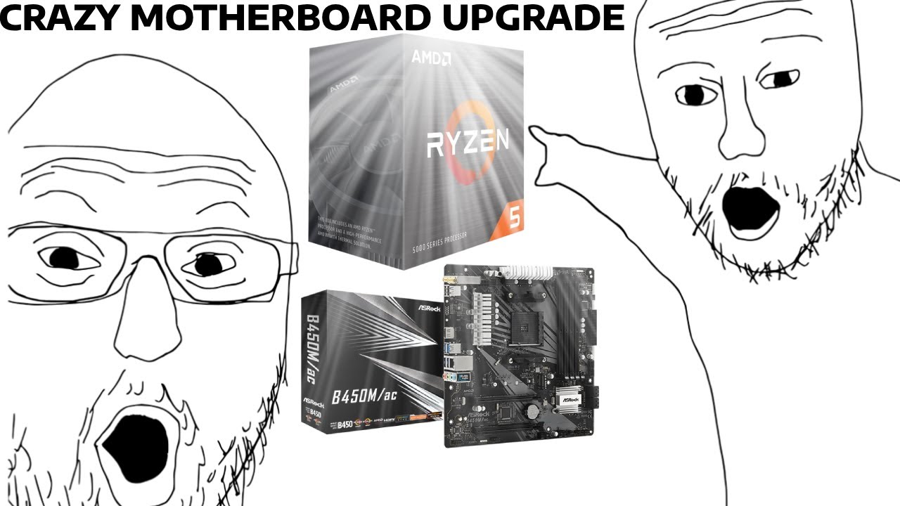 CRAZY motherboard upgrade !!! | ASROCK B450m/AC + Ryzen 5 4500 - YouTube