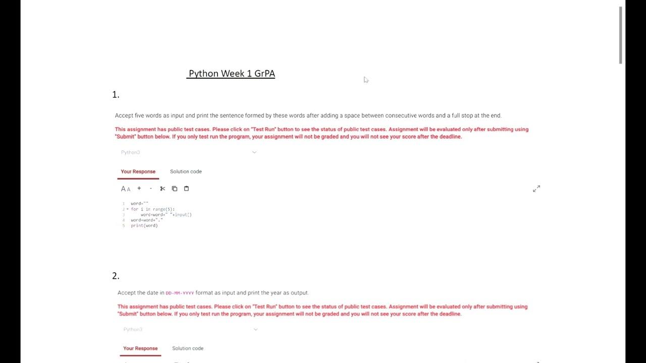 Python Week 1 GrPA(IITM) - YouTube