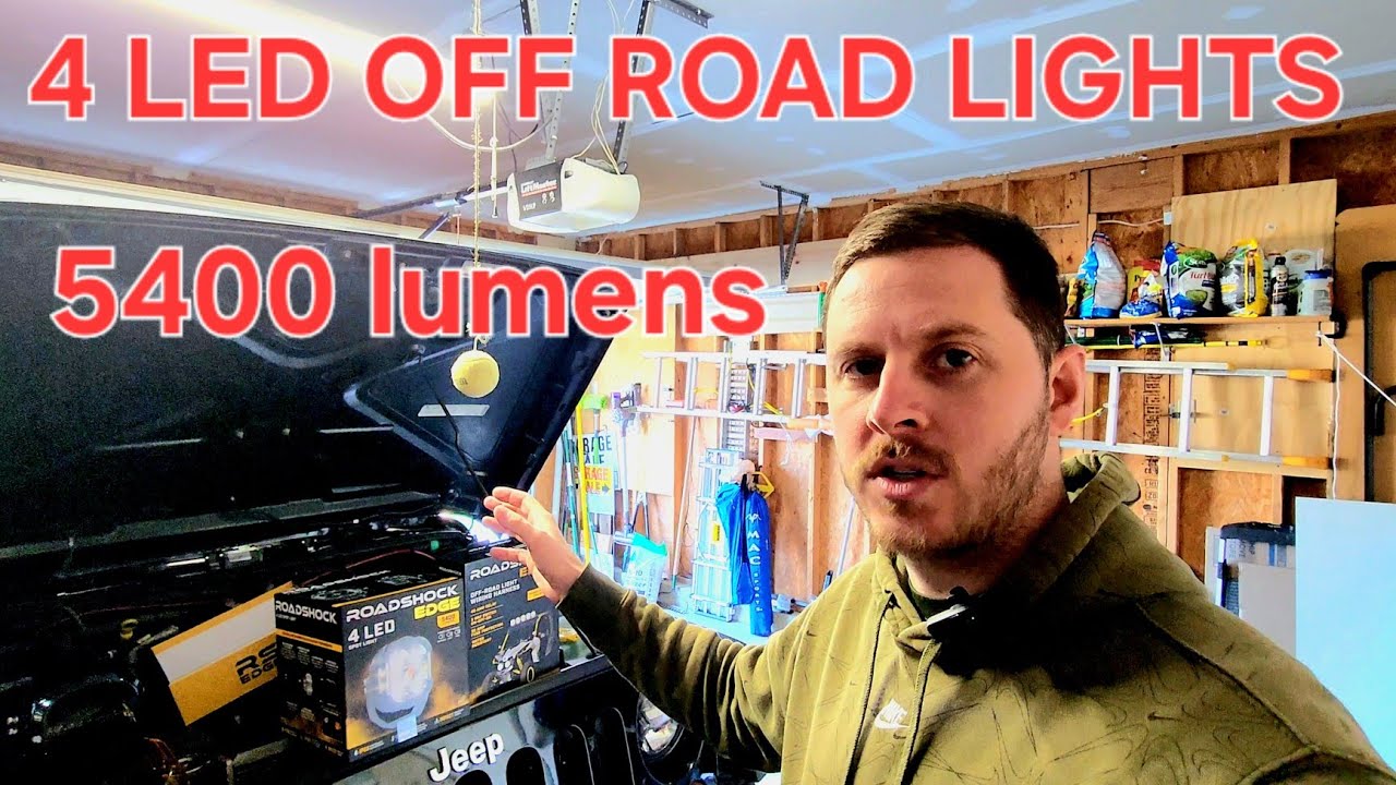 Harbor Freight Roadshock 4 LED Light Install - YouTube