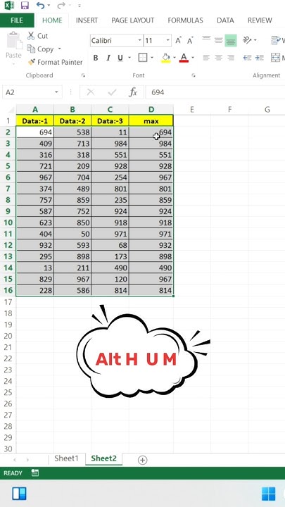 Keyboard Shortcuts for MAX & MIN in Excel | Find Maximum & Minimum Values Quickly!#excel - YouTube