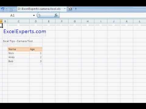 ExcelExperts.com - Excel Tutorial - Camera Tool - YouTube