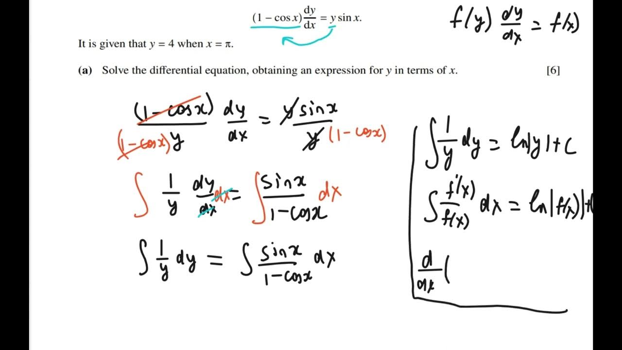 A level Math Differential Equation Pure Math Paper 3 YouTube a-level-math-differential-equation-pure-math-paper-3-youtube