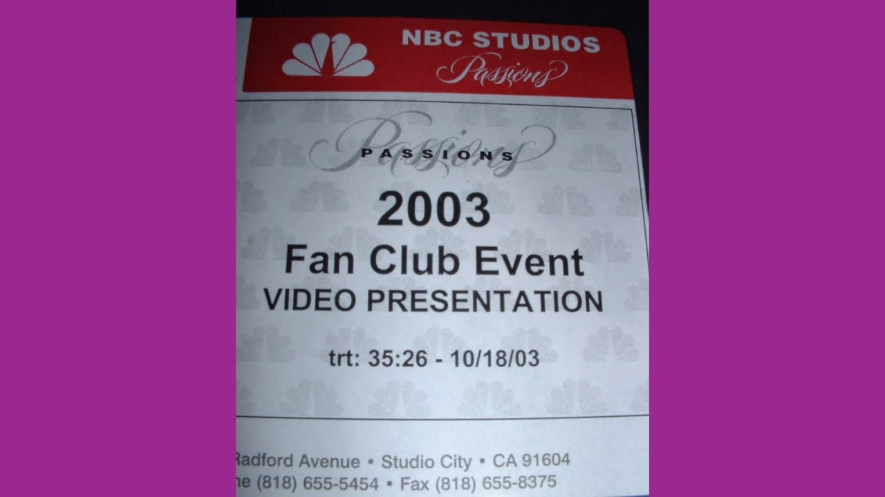 Nbc Passions Soap Opera 4th Annual Fan Fest 2003 Part 2 Of 2 Youtube