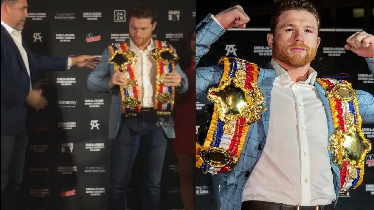 Canelo Alvarez receives his Lineal and Ring Magazine Middleweight World ...