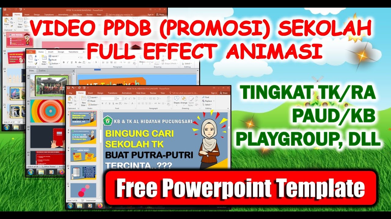 TOP 3 VIDEO PPDB (PROMOSI) SEKOLAH RA | TK | KB | TPQ | PAUD | PLAYGROUP | FORMAT POWERPOINT ...