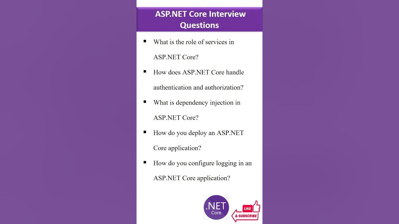 ASP.NET Core Interview Questions - YouTube
