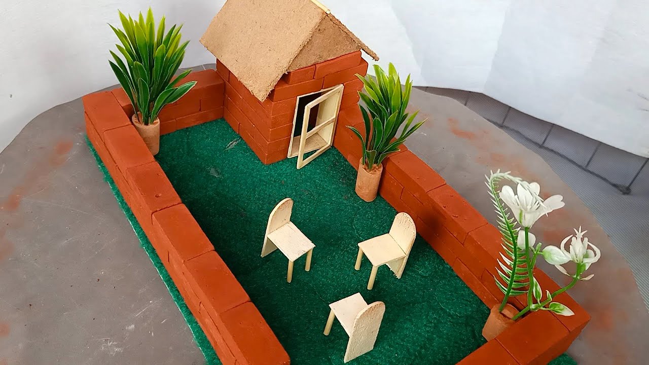 How to build village style miniature house - bricklaying miniature ...