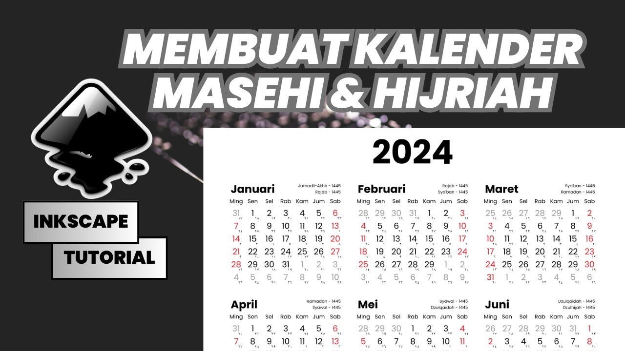 TUTORIAL MEMBUAT KALENDER MASEHI DAN HIJRIAH OTOMATIS DI INKSCAPE - YouTube