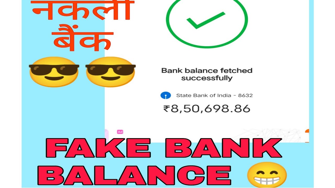 How show fake Bank Balance | Fake Payment 2022 - YouTube