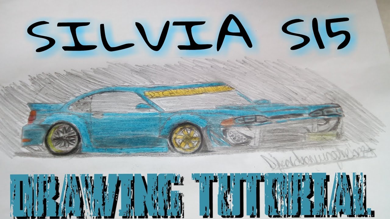 NISSAN SILVIA S15 DRAWING TUTORIAL STEP BY STEP EASY AND FAST - YouTube