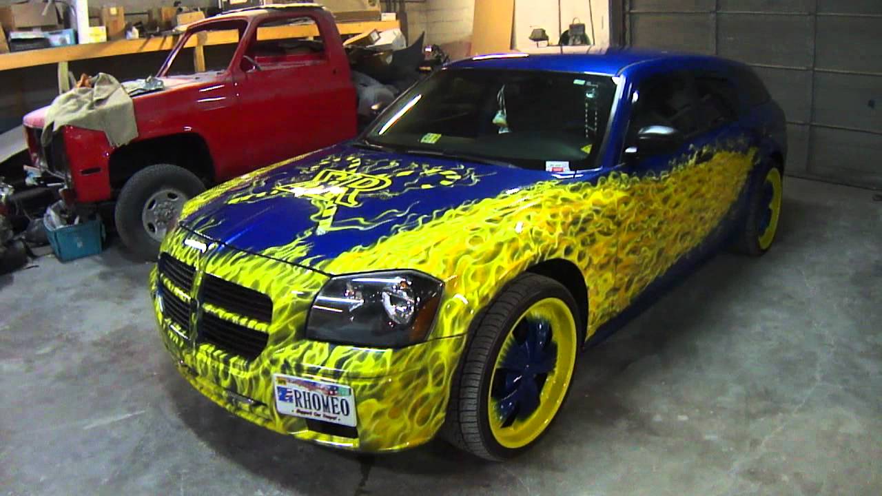 AIR BRUSHED SIGMA RHOMEO MAGNUM ON PAINTED 22" RIMS / JOHNS RESTORATION ...