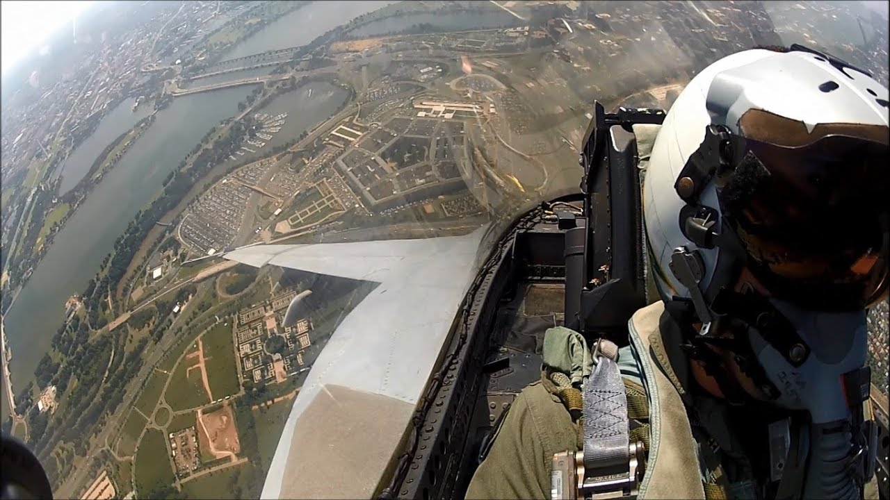 F/A-18 Super Hornet Missing Man Flyover at Arlington National Cemetery ...