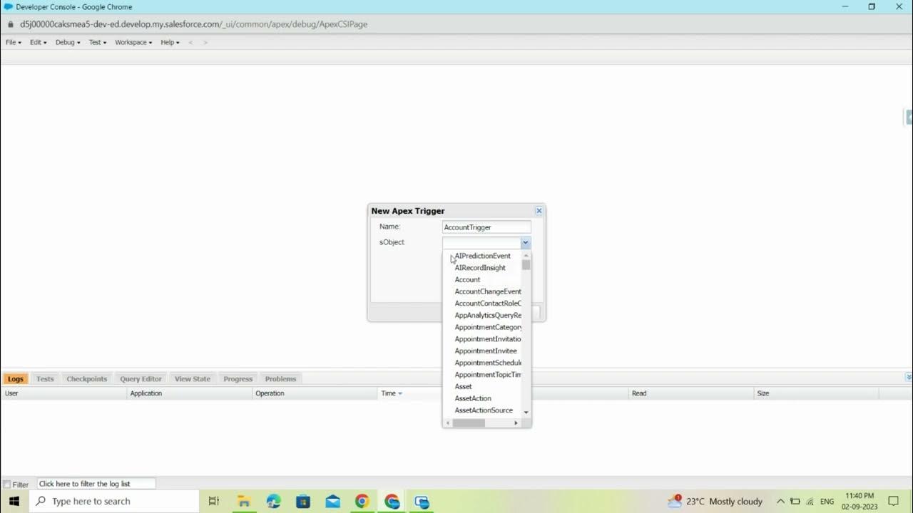 Create Apex Trigger In Salesforce | Create | Apex Trigger | Salesforce Developer | Developer ...