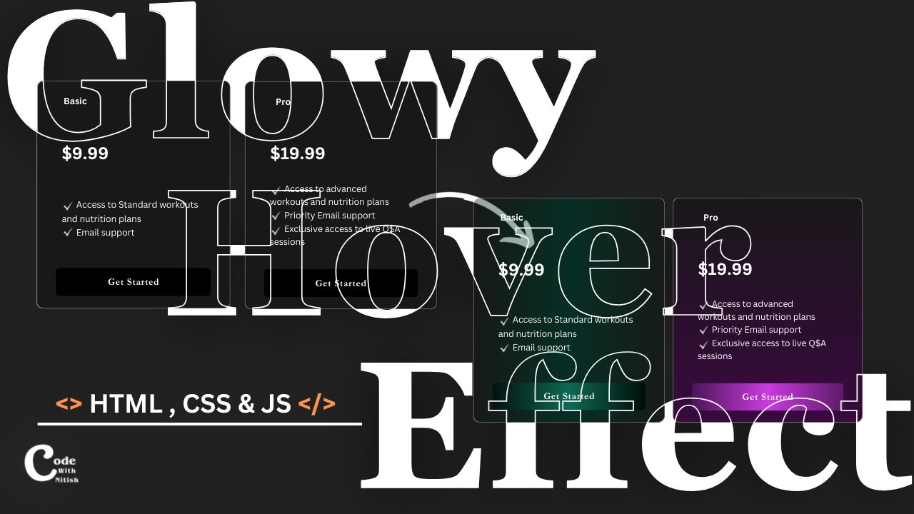 Glowy Hover Effect Using Html And Css Youtube