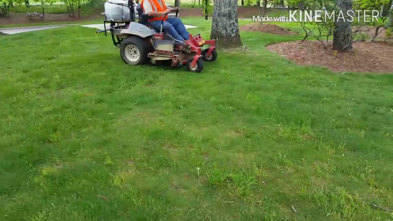 The sprayer for the exmark in action - YouTube
