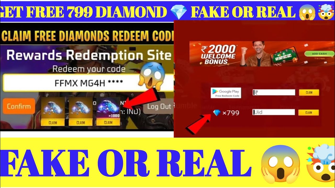 GET FREE 799 DIAMOND 💎 AND 1000 RS REDEEM CODE FREE 😱🤯💎 - YouTube