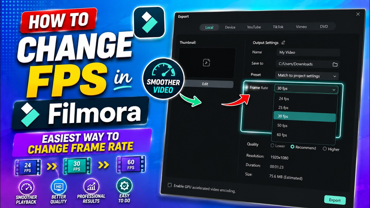 How To Change FPS in Filmora | Easiest Way to Change Frame Rate ...