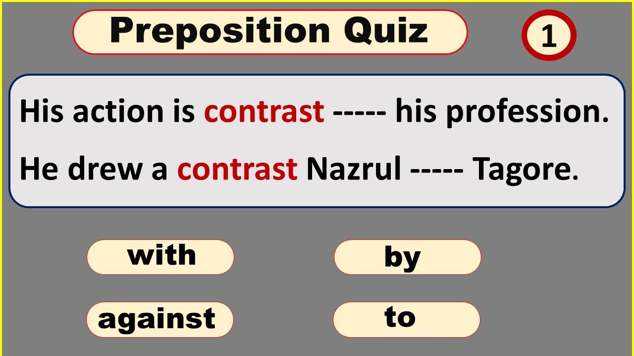 Use of Common Preposition in English ।। Preposition Quiz ।। Preposition ...