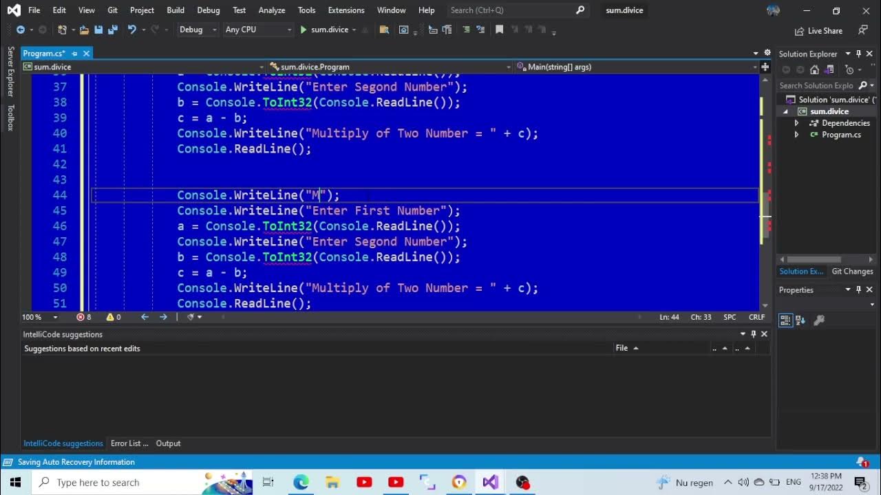 c#.Console.WriteLine(Sum.Substraction.Multiply.Divide)With Add Class - YouTube