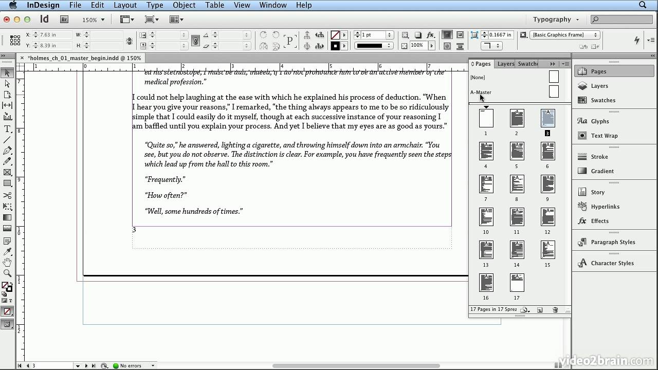Adobe Indesign CS6 Tutorial - 14 Master Pages and Page Numbers - YouTube