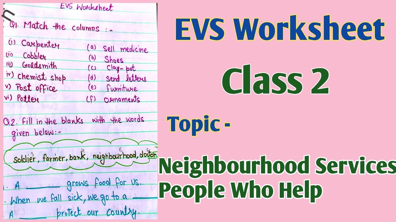 EVS Worksheet for class 2 / EVS for class 2#Dailypracticeworksheet ...