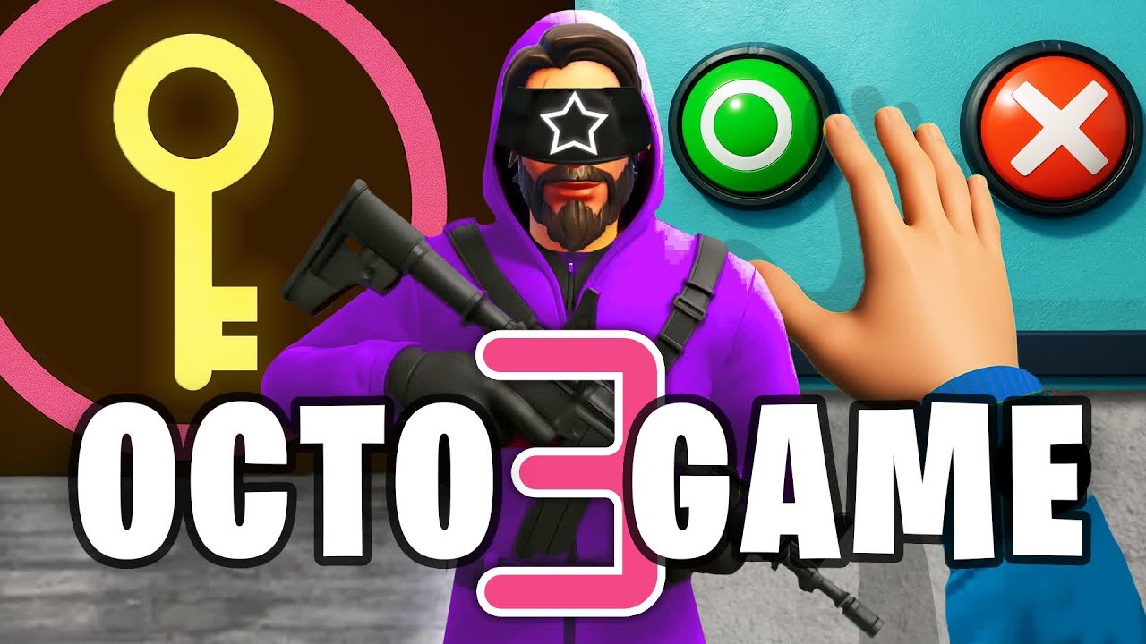 FORTNITE OCTO GAME 3 문어 게임 🔑 KEYS AND KNIVES JUMP ROPE - SECRET MASKS ...