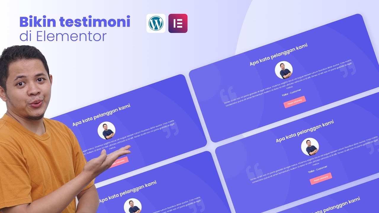 Cara Membuat Testimoni di Elementor Free - YouTube