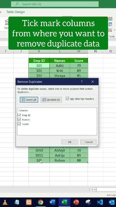 Delete duplicate data in Excel with keyboard shortcut | Excel Tricks # ...