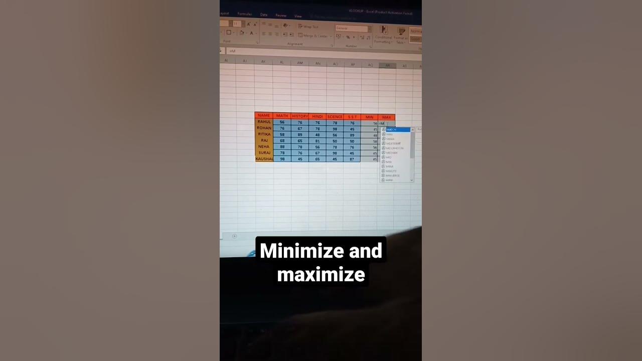 Minimize and maximize formula in Excel #exceltech #smartphone #excel #trading #formula #windows ...
