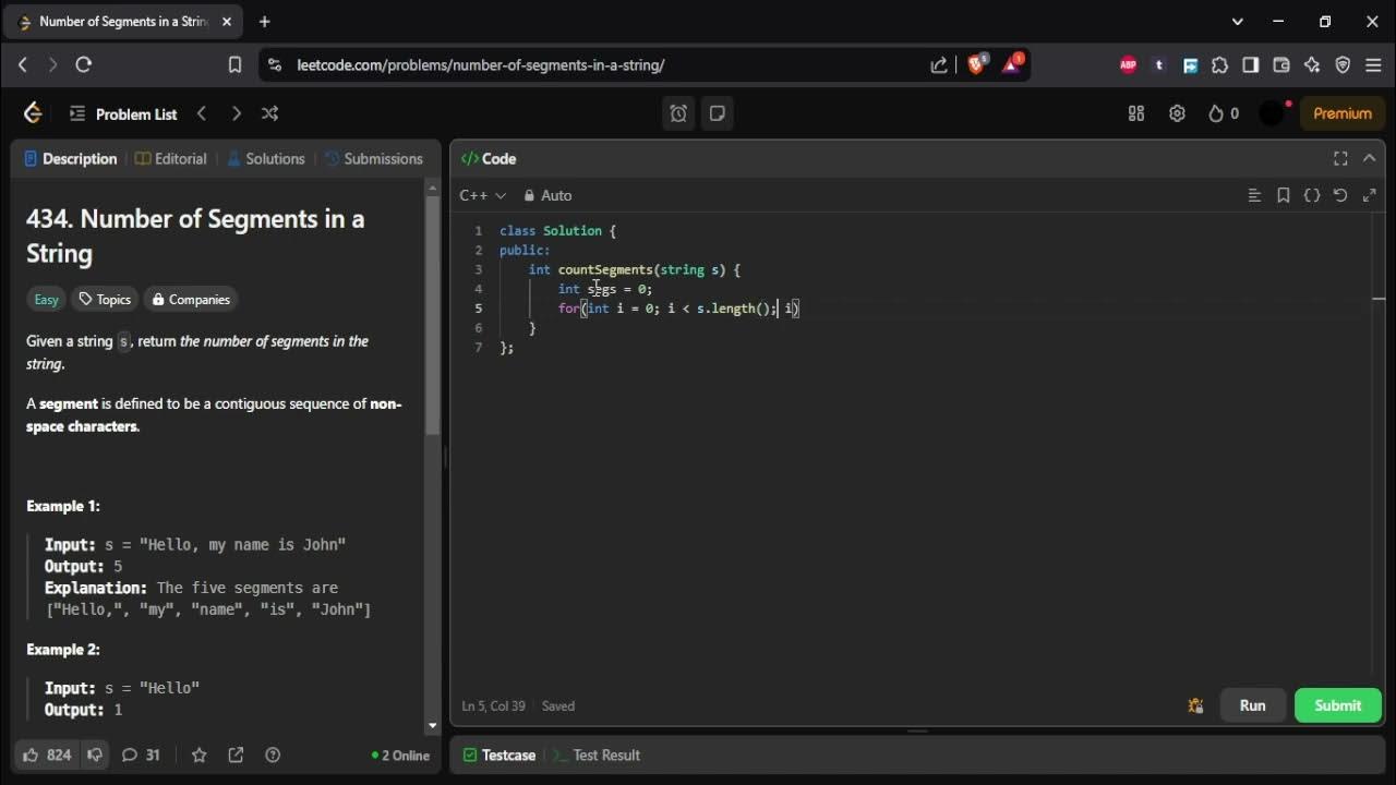 leetcode-434 - YouTube