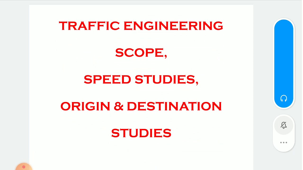 Traffic Engineering - Scope, Speed studies, O & D studies - YouTube